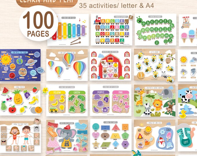 PRINTABLE Learning Binder, Digital Toddler Busy Binder, Preschool ...