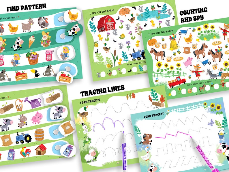 Farm Busy Book Printable Kids Farm Educational Activity Book - Etsy