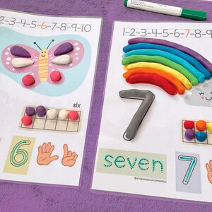 Counting and Numbers Play Dough Mats Printable Preschool Activities ...