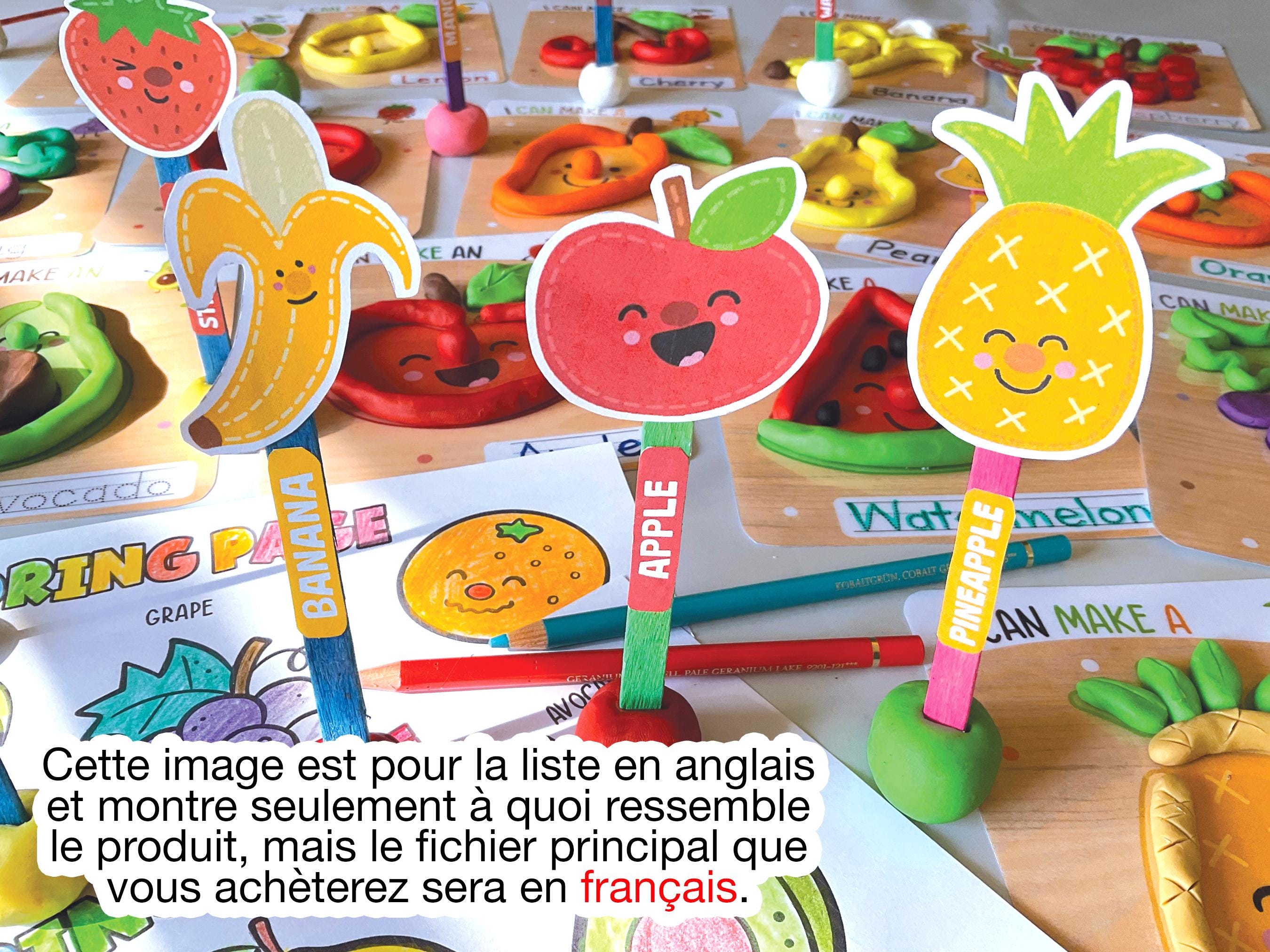 French Playdough Mats Fruits Printable,fun Activity for Kids,learn ...