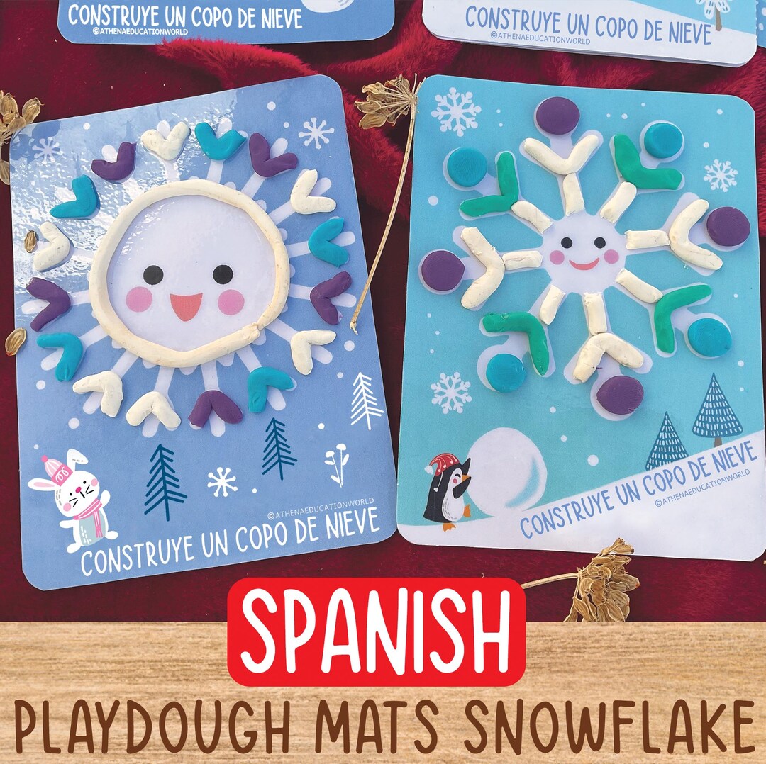 Spanish Snowflakes Play Dough Mats Montessori Winter Activities ...