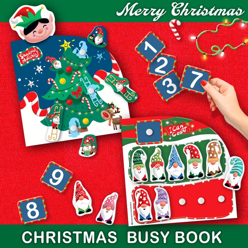 Christmas Busy Book for Toddler Printable Homeschool Preschool Learning ...