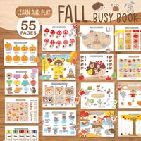 Turkey Themed Busy Book Printable for Toddlers, Thanksgiving Busy Book ...