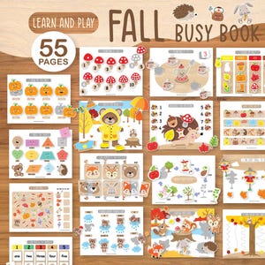 Fall Busy Book Printable, Autumn Learning Binder for Toddlers ...