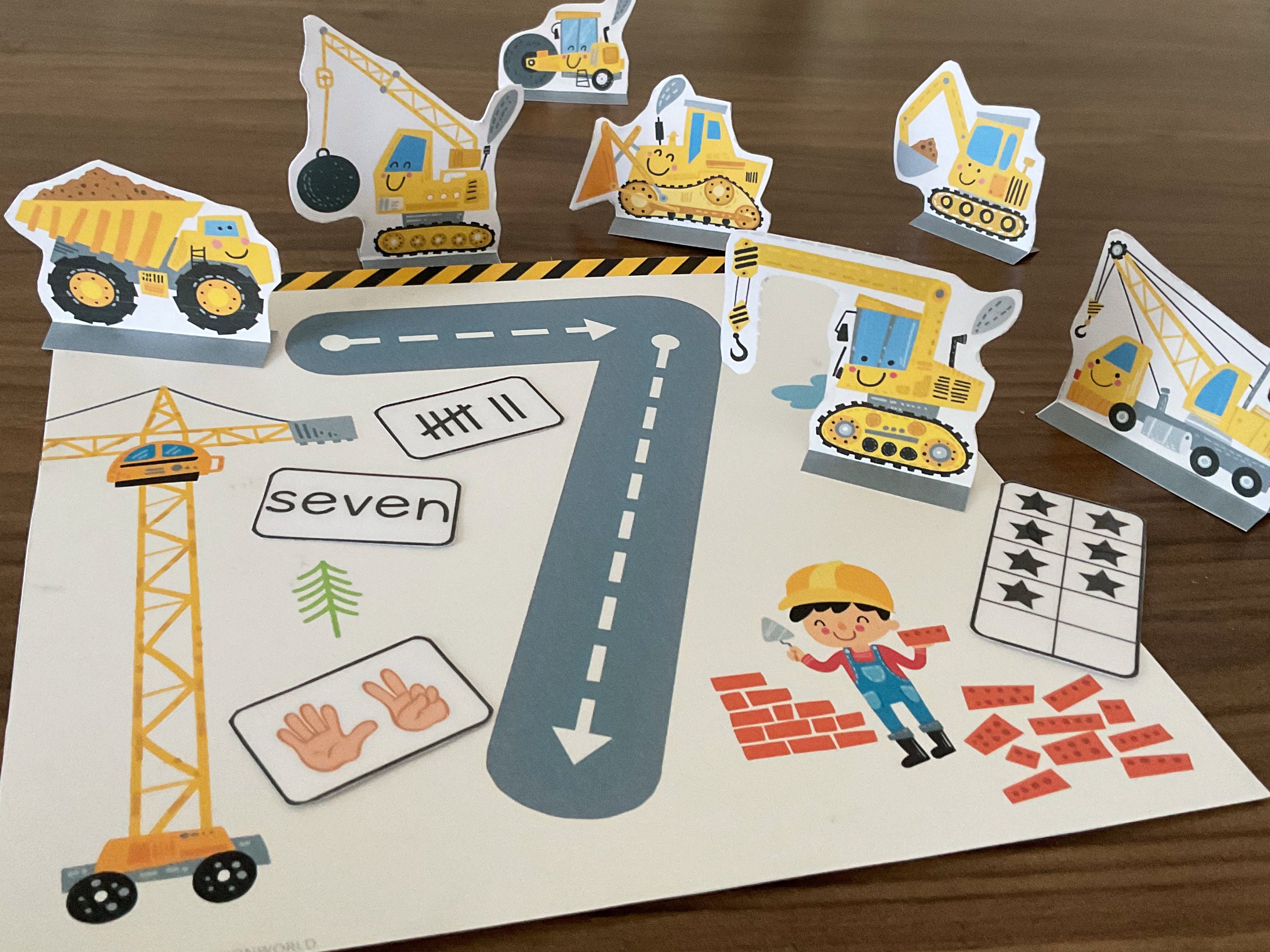 Construction Counting Busy Book, Number Tracing Activity, Printable 3D ...