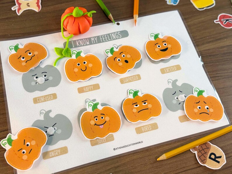 Fun Pumpkin Emotions Activity Printable, Feelings Worksheet for Kids ...