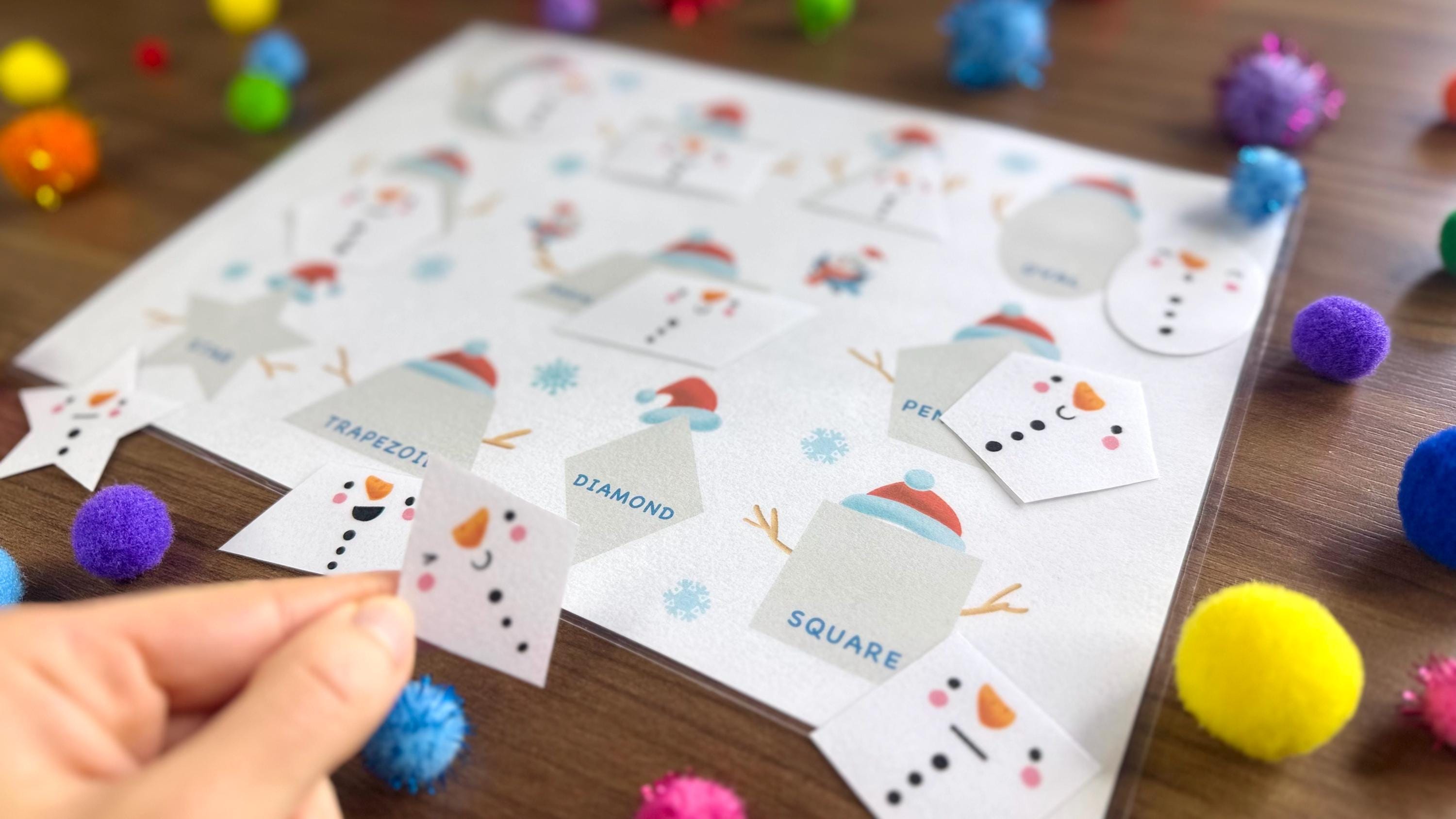 Snowman Shapes Printable, Christmas Shape Activities for Kids ...