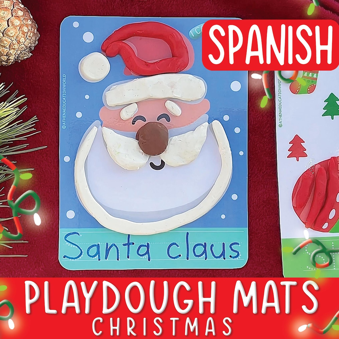 Spanish Christmas Playdough Mats, Toddler Preschool Kindergarten Play ...