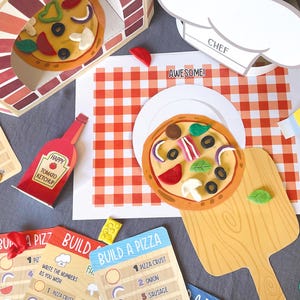 Make a Pizza Activity for Kids: Paper Craft and Play Dough Mats ...