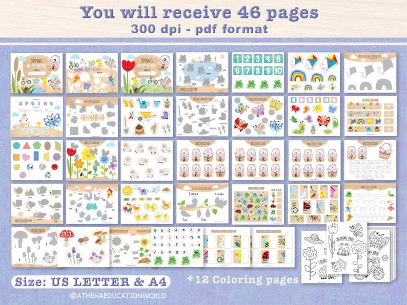 Preschool Curriculum Printable,spring Busy Book for Toddlers, Busy Book ...