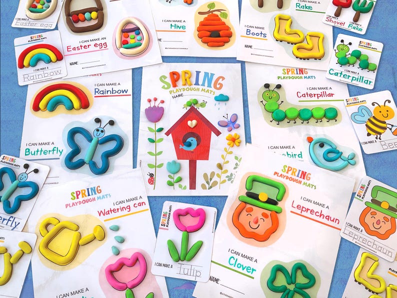 Spring Playdough Mats, Printable Play Dough Activity for Kids ...