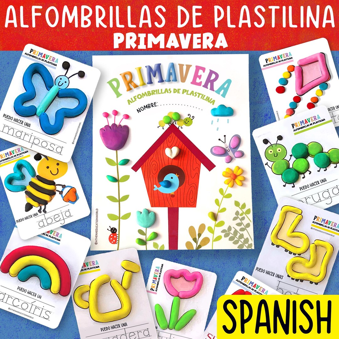 Spanish Spring Playdough Mats,printable Play Dough Activity for Kids ...
