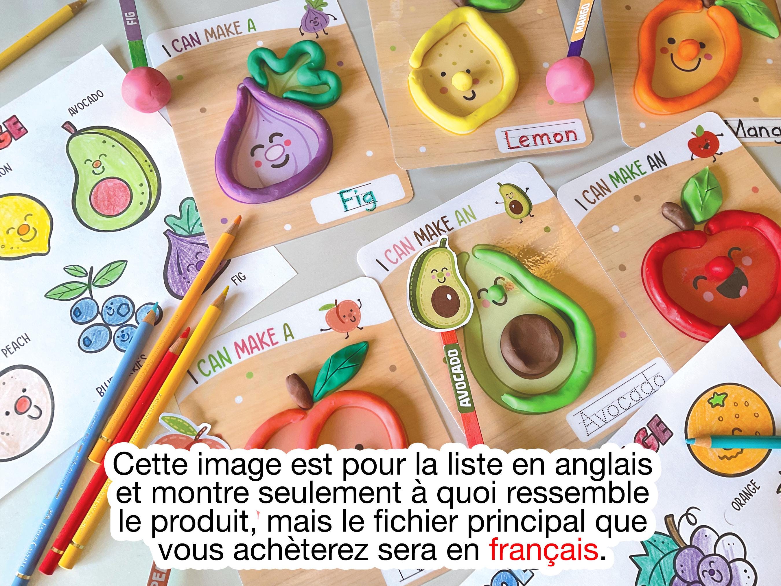 French Playdough Mats Fruits Printable,fun Activity for Kids,learn ...