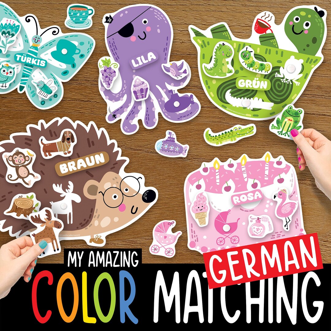 German Color Matching Activity for Kids, Toddler Color Printables ...