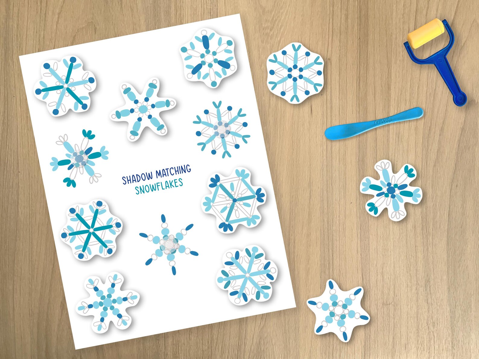 Snowflake Playdough Mats for Kids,winter Fine Motor Activity ...