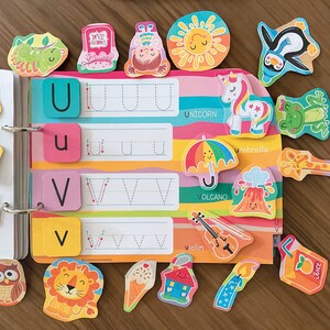 Alphabet Busy Book, ABC Quiet Book, Toddler Learning Binder, Preschool ...
