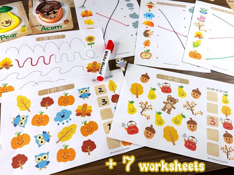 Fall Playdough Mats Printable,autumn Fine Motor Activities for Kids ...