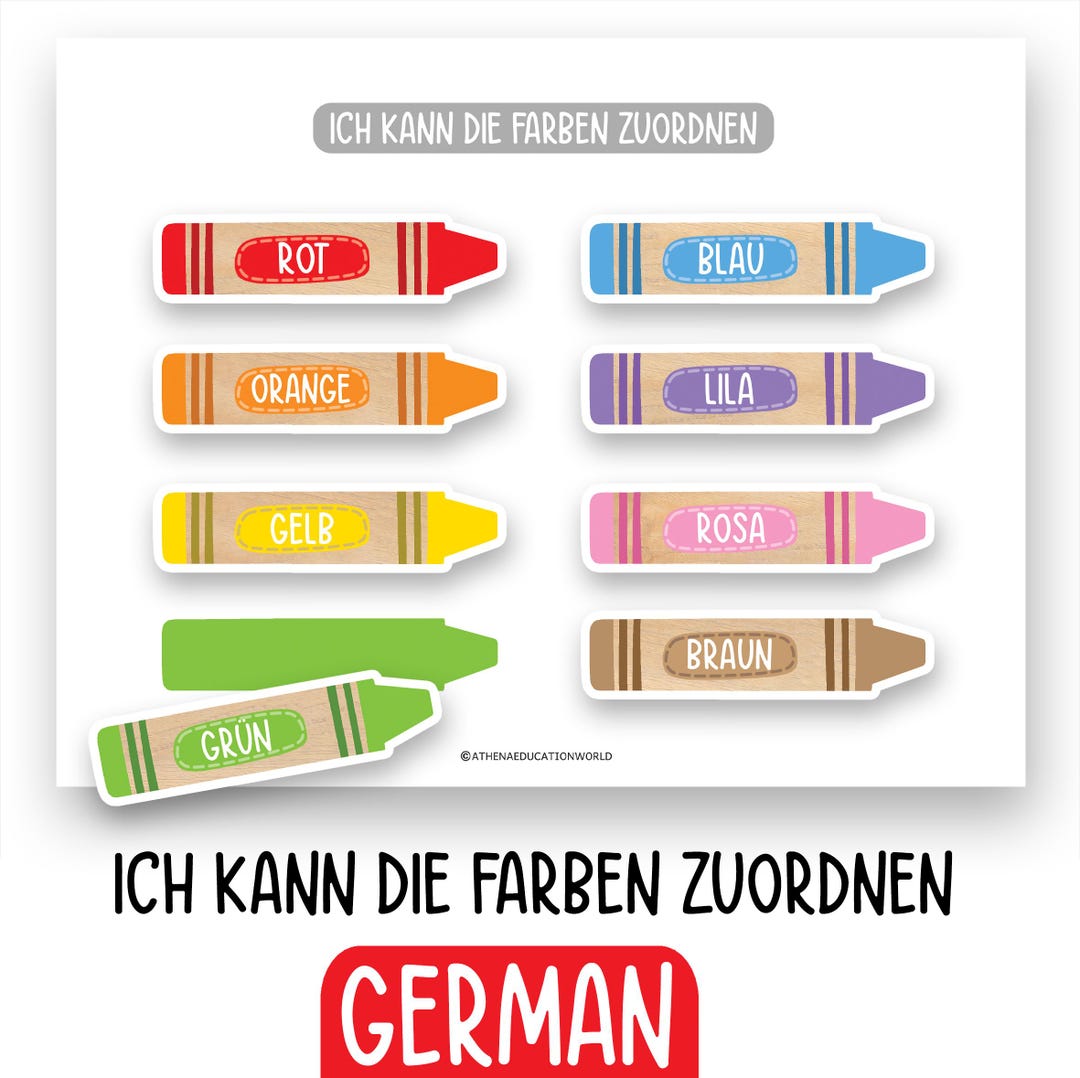 German Color Matching Worksheets, Sorting Colors Crayon, Color Sorting ...
