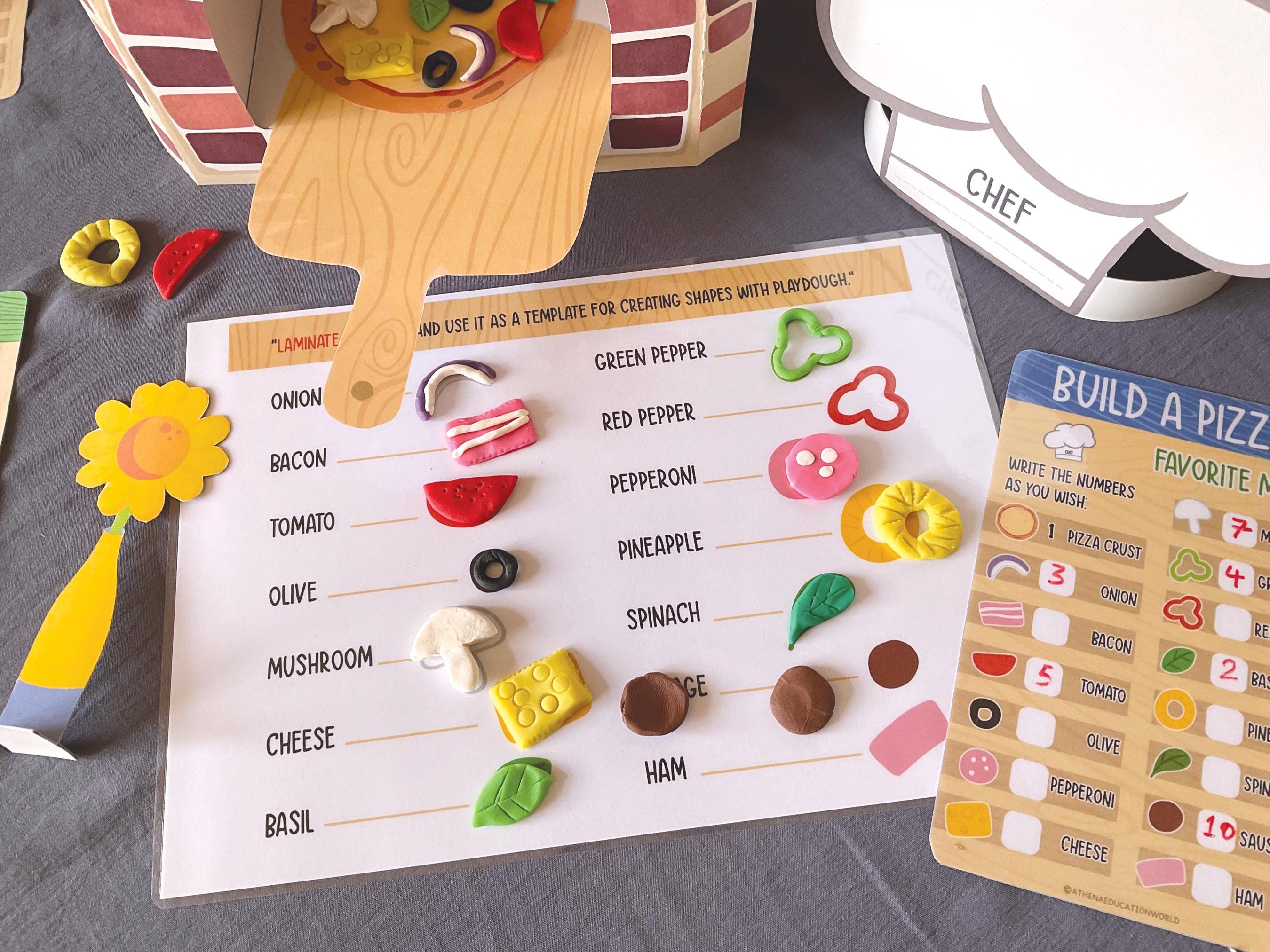 Make a Pizza Activity for Kids: Paper Craft and Play Dough Mats ...