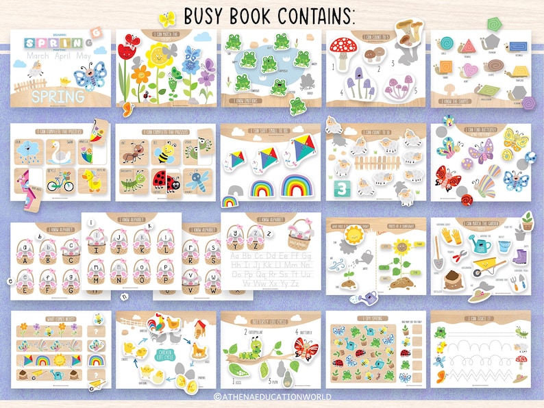 Preschool Curriculum Printable,spring Busy Book for Toddlers, Busy Book ...