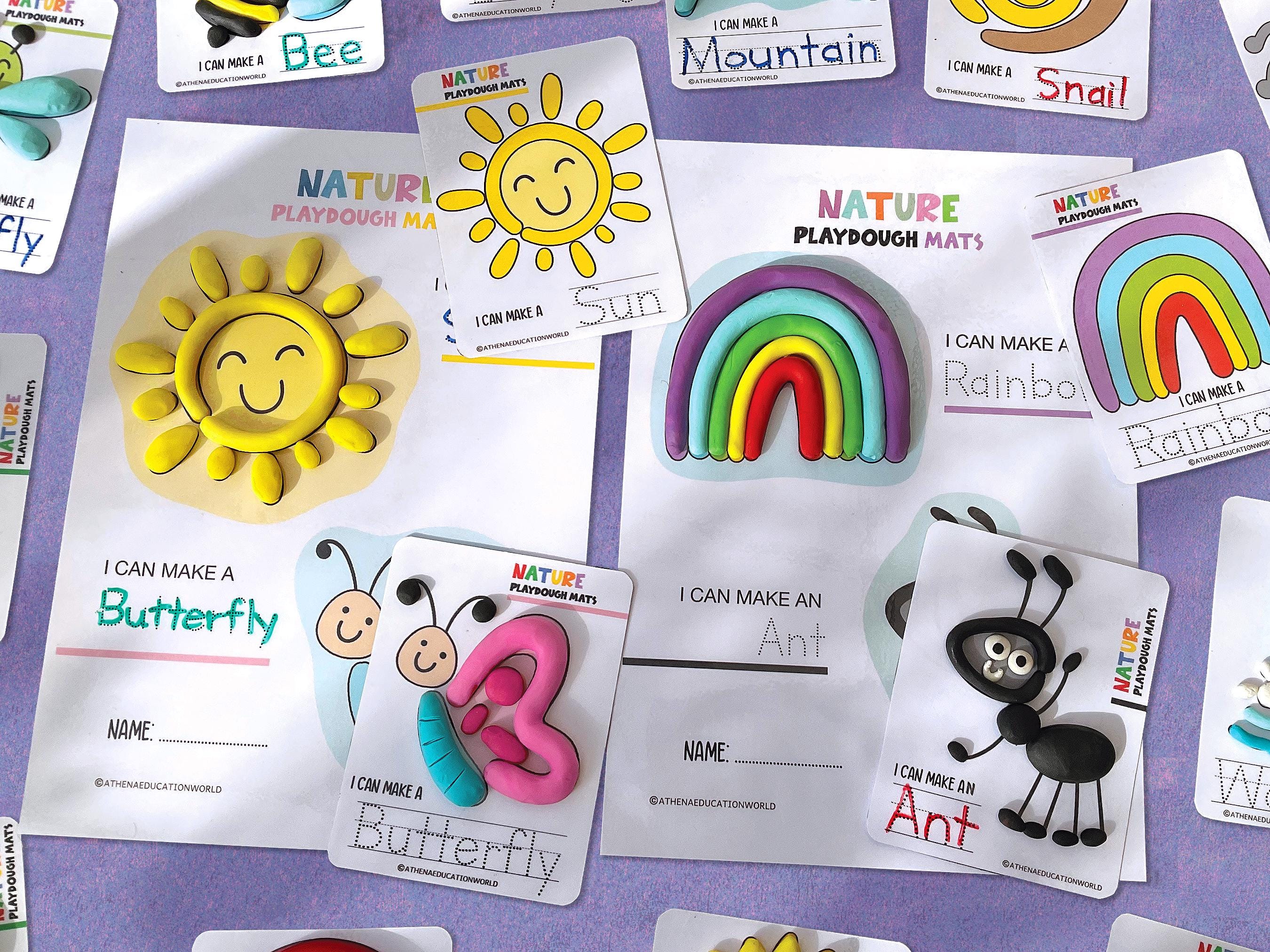 Nature Playdough Mats, Fun Play Doh Activities for Kids, Printable Fine ...