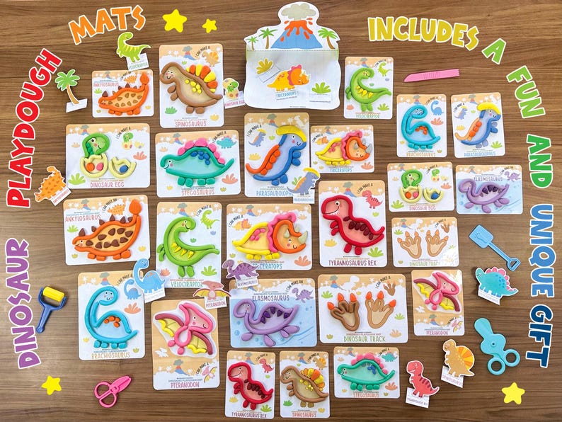 Dinosaur Playdough Mats Printable,play Doh Activities,preschool ...