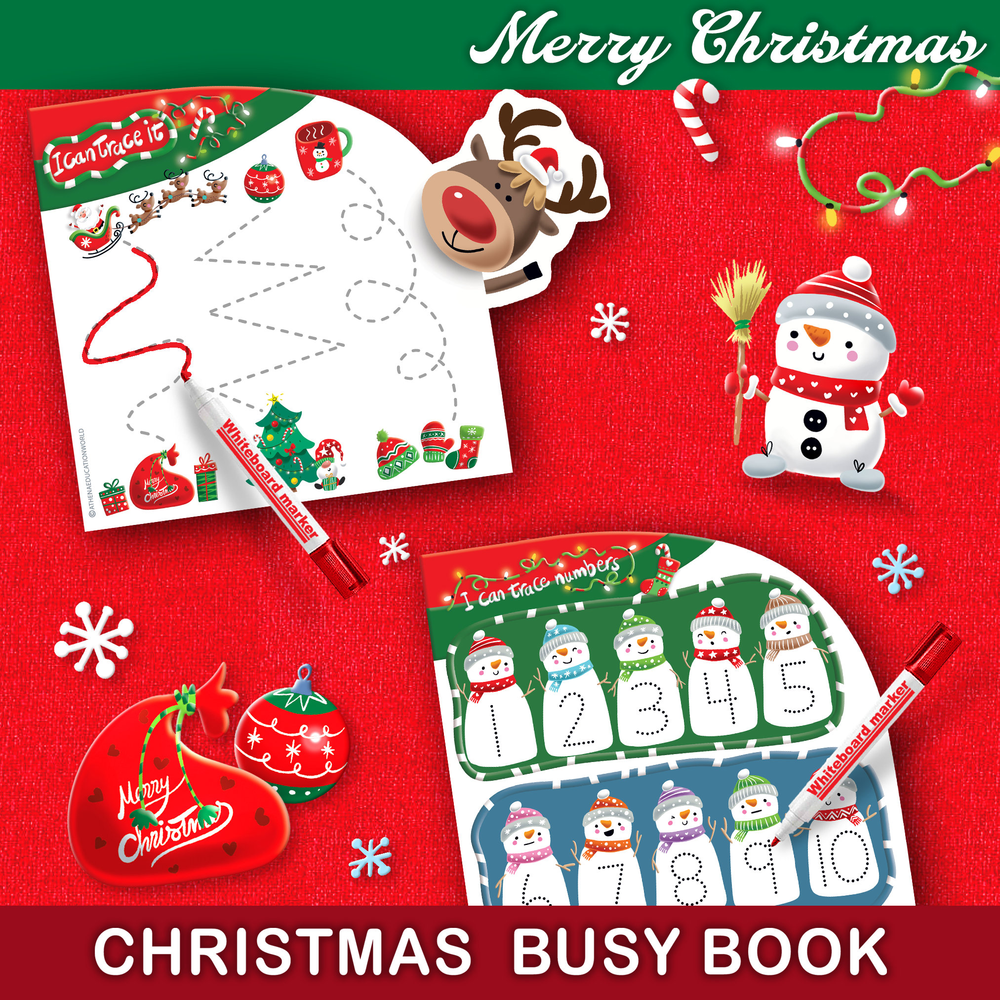 Christmas Busy Book for Toddler, Printable Holiday Learning Activity ...