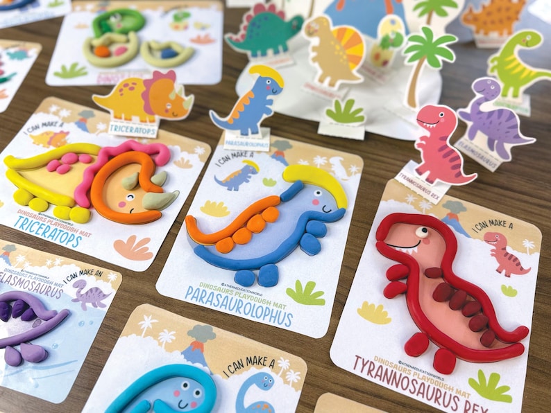 Dinosaur Playdough Mats Printable,play Doh Activities,preschool ...
