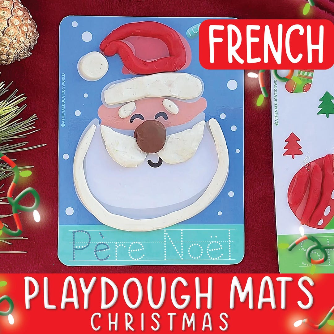 French Christmas Playdough Mats, Toddler Preschool Kindergarten Play ...