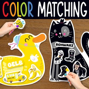 German Color Matching Activity for Kids, Toddler Color Printables ...