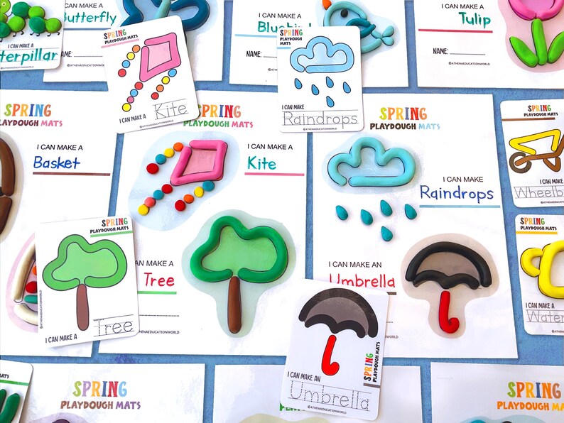 Spring Playdough Mats, Printable Play Dough Activity for Kids ...