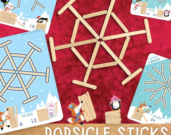 Snowflake Popsicle Sticks Activity Winter Fine Motor Skills Game ...