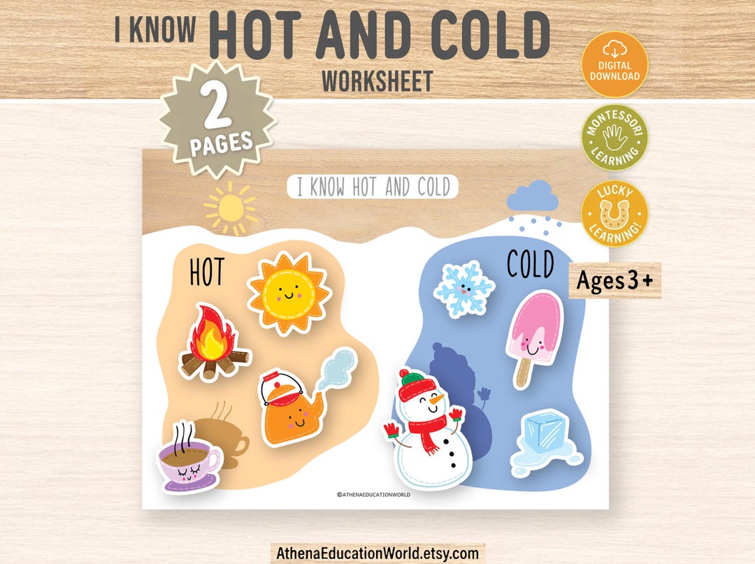 Hot and Cold Sorting Game Montessori Learning Toddler Printable ...