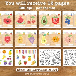 Playdough Mats Fruits Printable,fun Activity for Kids,learn Fruits With ...