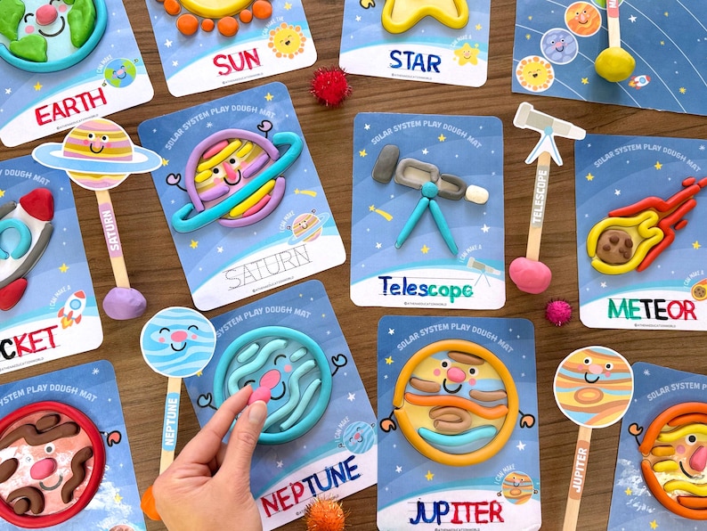 Solar System Playdough Mats Printable, Space Activity for Preschool ...