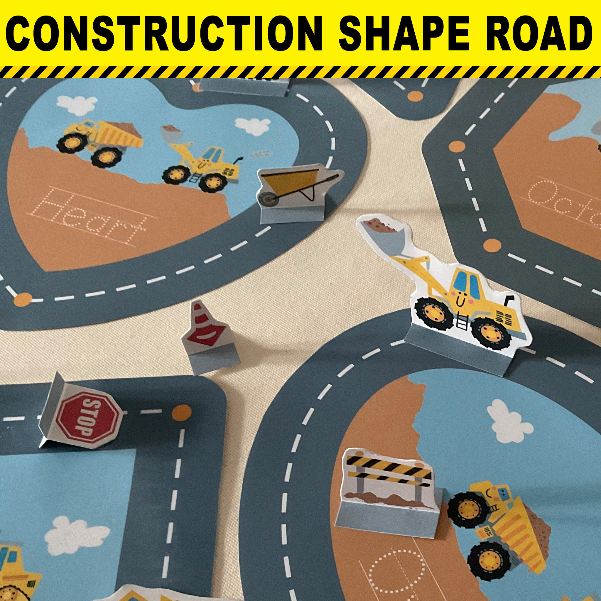 Construction Shapes Activity, Shapes Printable Worksheet, Learning ...