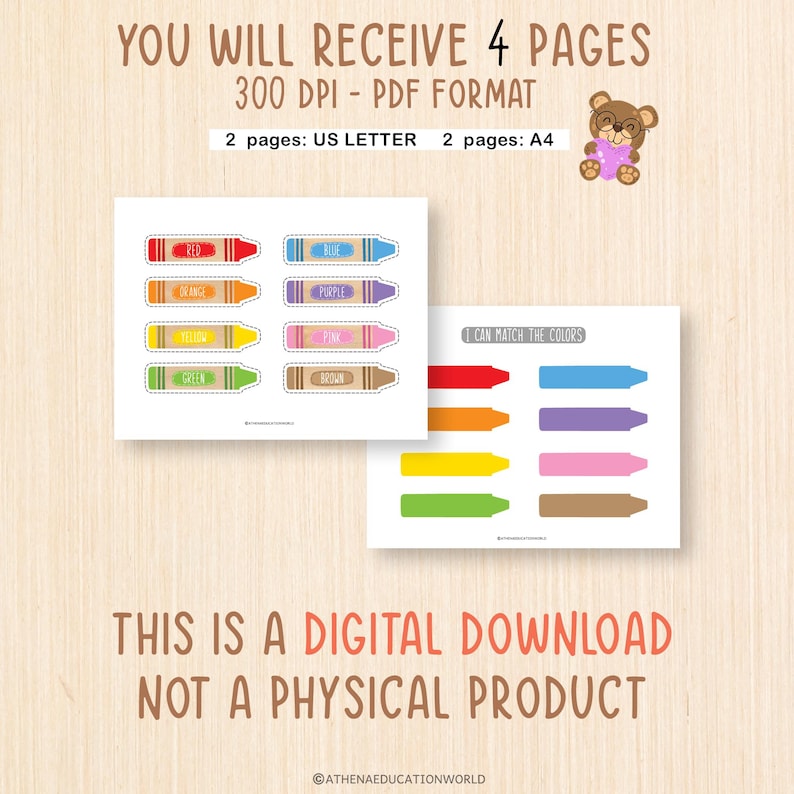 Color Sorting Crayon Matching Game | Sorting Colors Activity Pages ...