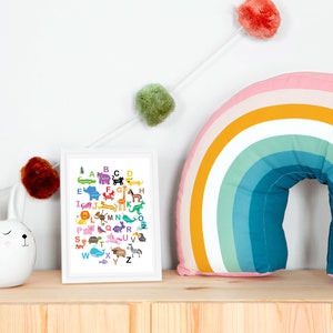 Cute Animal Alphabet Poster Print, Baby Kids Room Wall Art, Children's ...