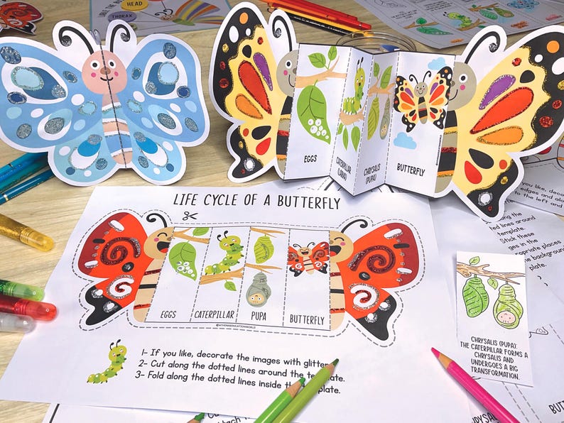 Butterfly Life Cycle Craft for Kids, Foldable Science Activity PDF ...