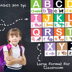 Alphabet Poster Printable Large Format for Classroom Use, Educational ...