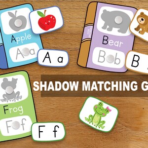 Alphabet Flashcard and Shadow Matching Game, Learning Alphabet ...