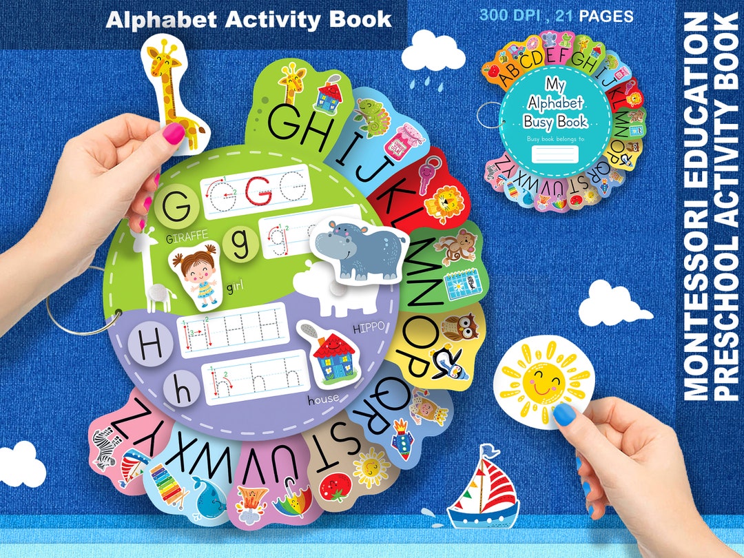 Alphabet Busy Book, ABC Quiet Book, Toddler Learning Binder, Preschool ...