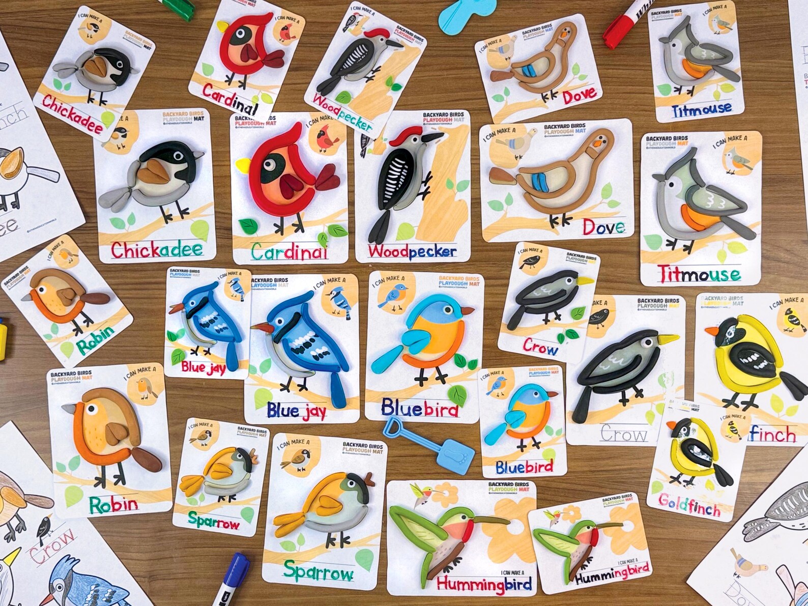 Backyard Birds Playdough Mats Printable,montessori Toddler & Preschool ...