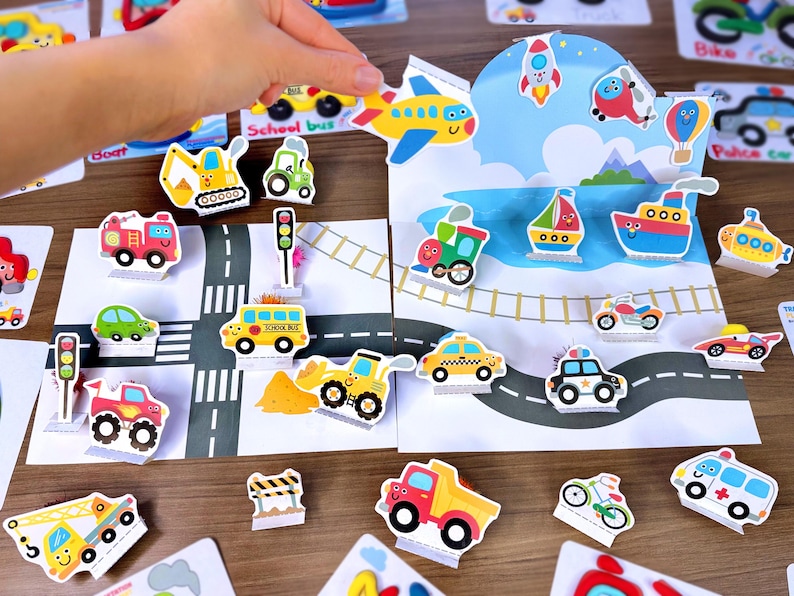 Transportation Playdough Mats Printable, Vehicle Activity for Toddlers ...
