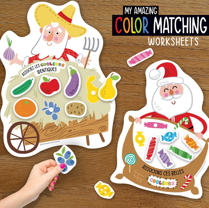 French Color Matching Activity for Kids, Toddler Color Printables ...