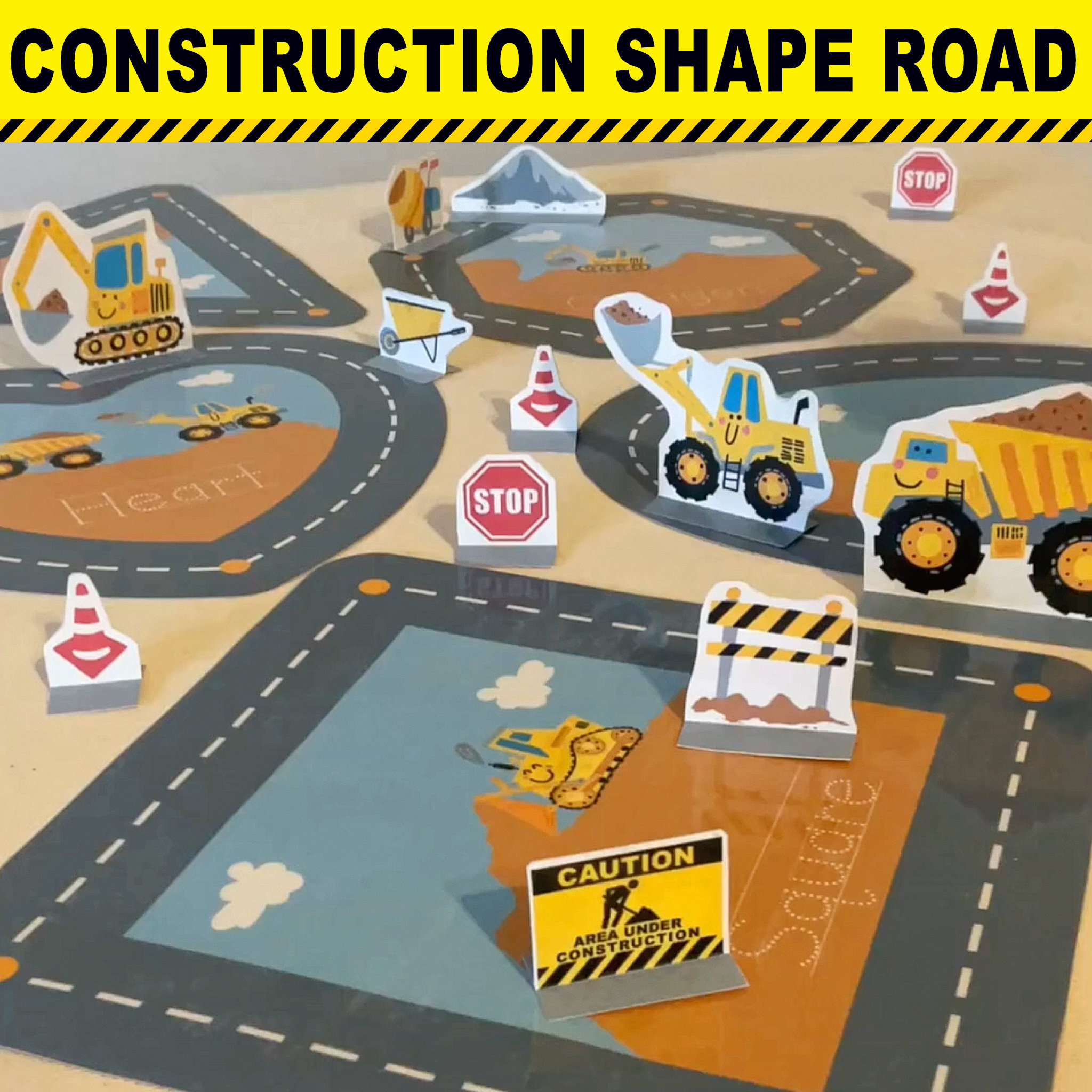 Construction Shapes Activity, Shapes Printable Worksheet, Learning ...