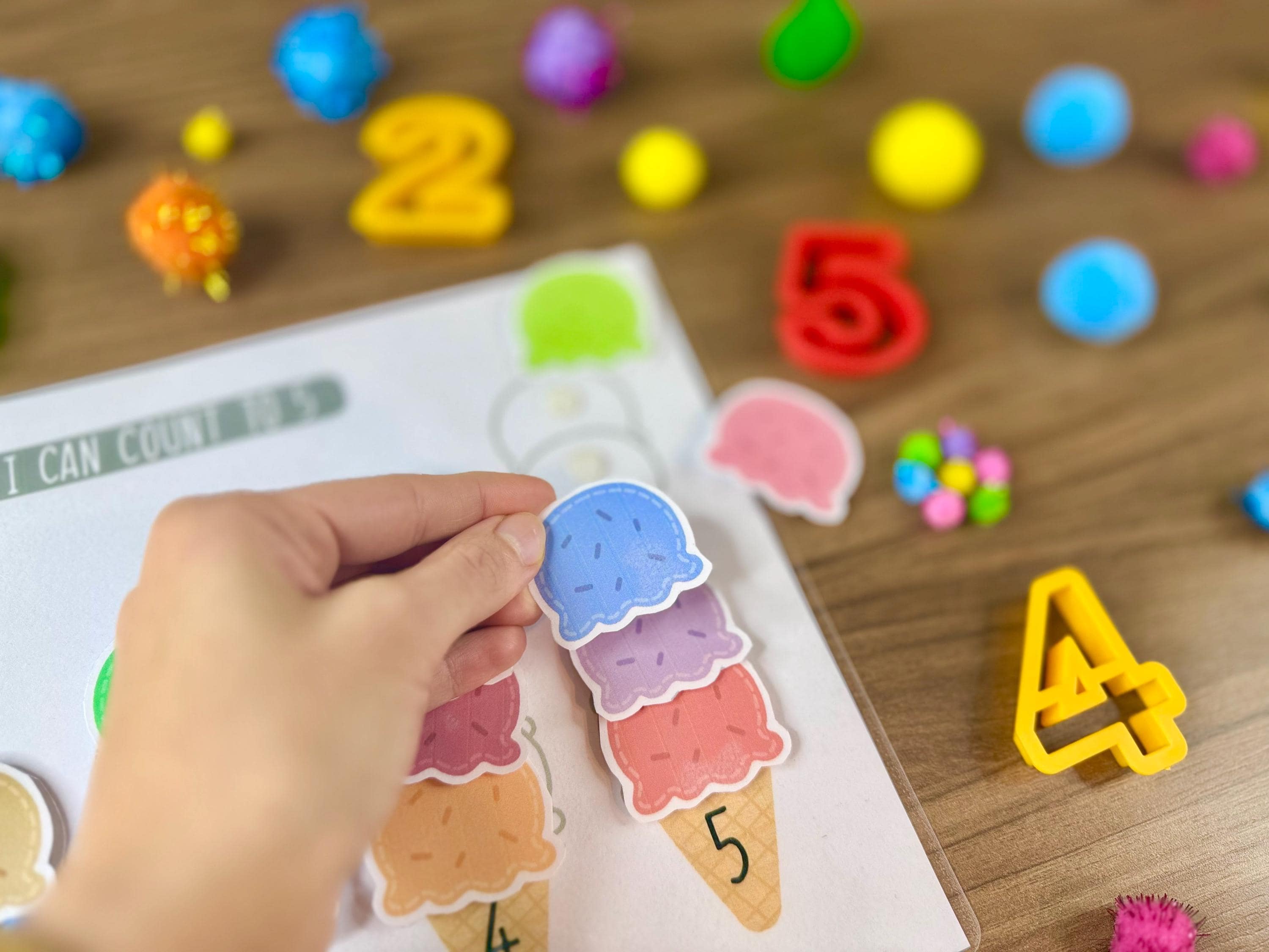 Montessori Counting Worksheet, Number Tracing Activity, Homeschool Math ...