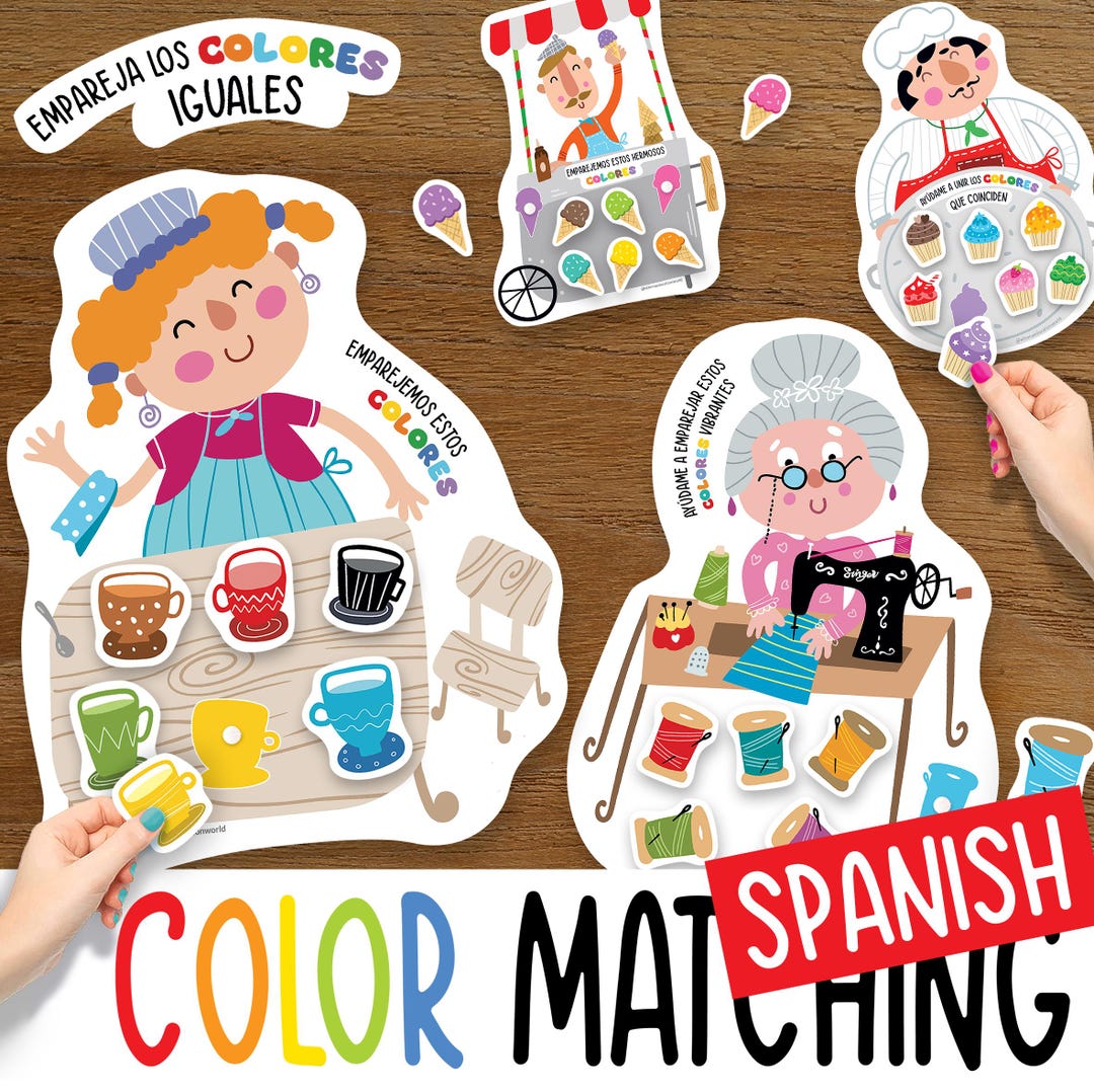 Spanish Color Matching Activity for Kids, Toddler Color Printables ...