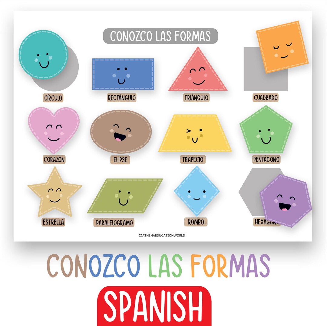 Spanish Cute Shape Matching Activity, Shapes Printables, Learning ...