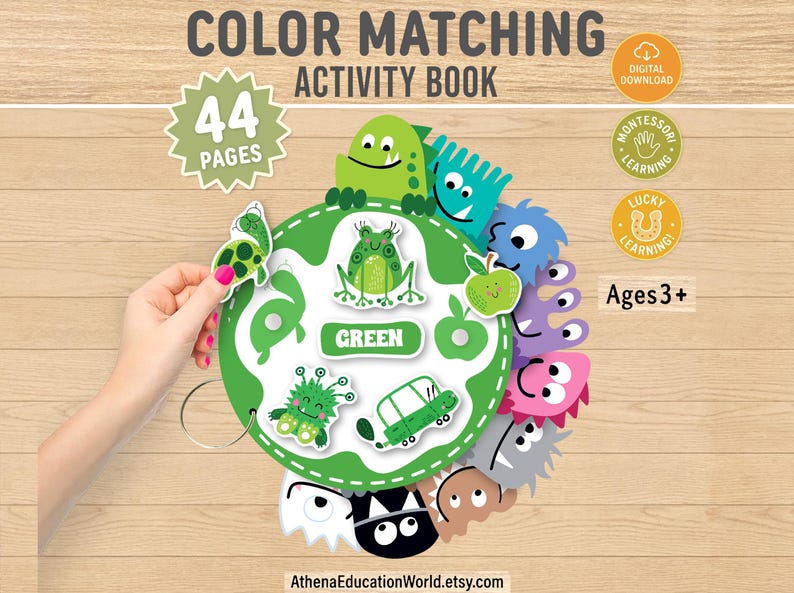 Color Matching Busy Book, Printable Activity,color Sorting Toddler Game ...